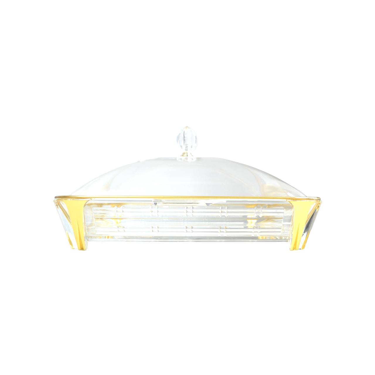 Square Acrylic Snack Dish with Gold Border | U-Need