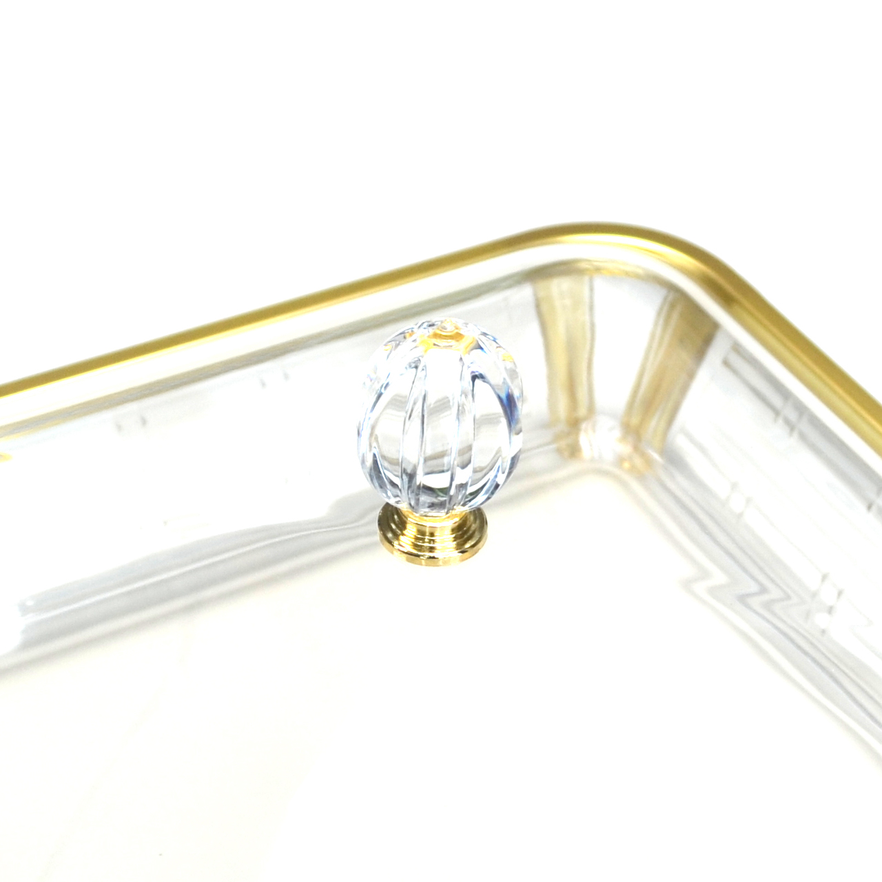 Square 4 Compartment Acrylic Snack Dish with Gold Border | U-Need